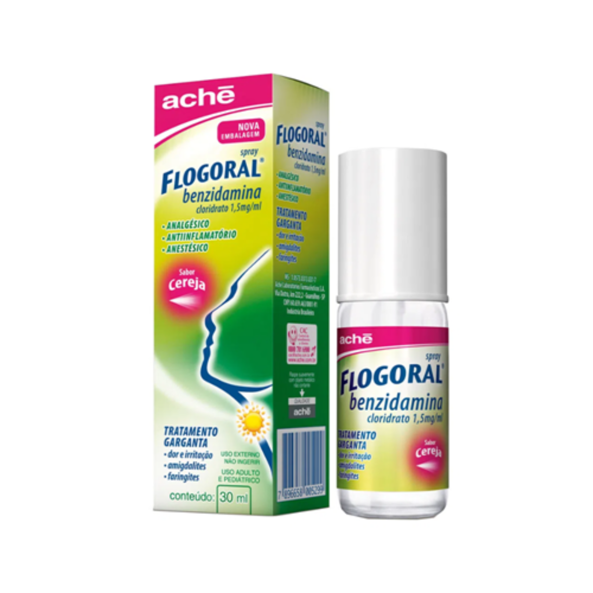 FLOGORAL SPRAY CEREJA 30ML - ACHE LABORATORIOS FA