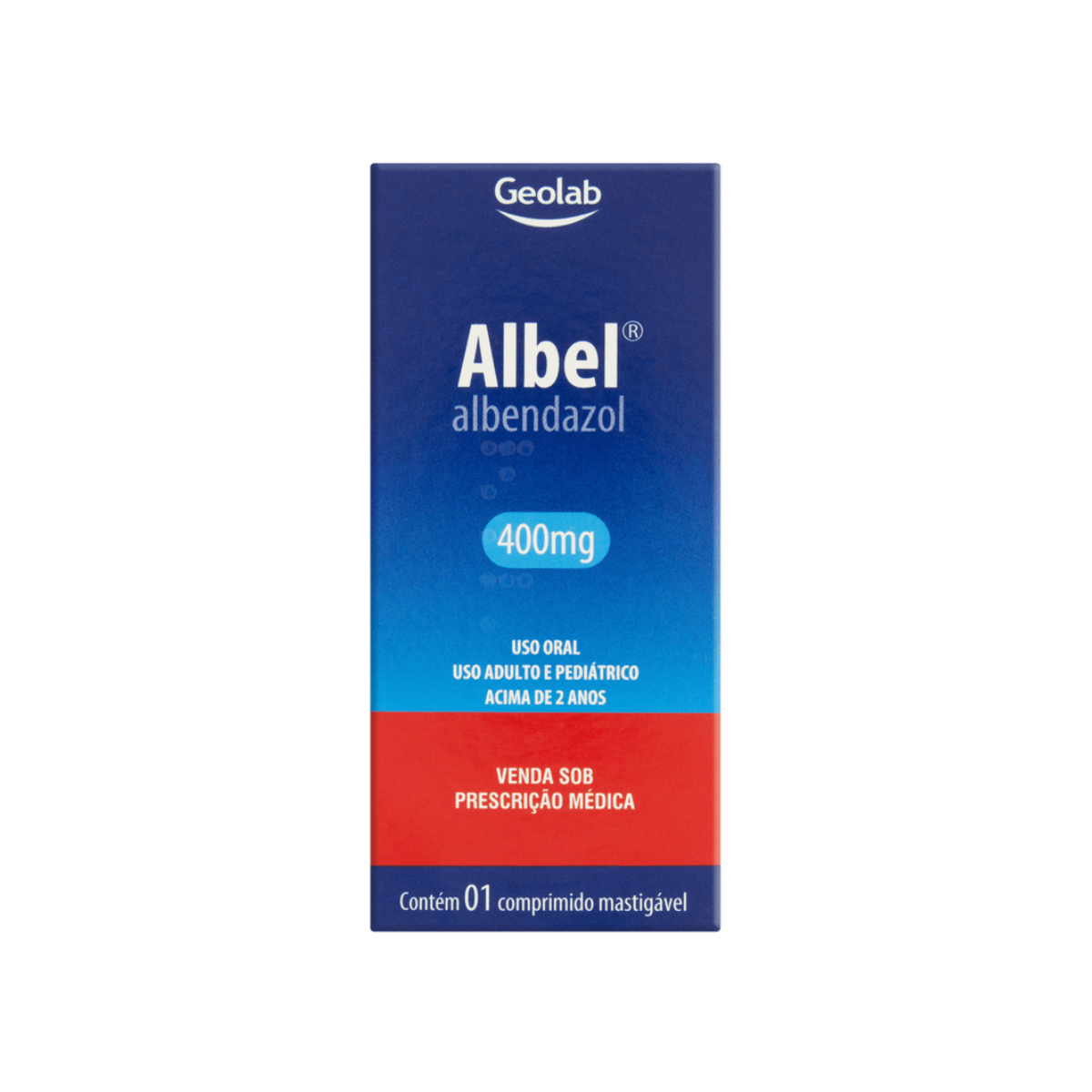 ALBEL 400MG 1 COMPRIMIDOS MASTIGÁVEL - GEOLAB INDUSTRIA FAR