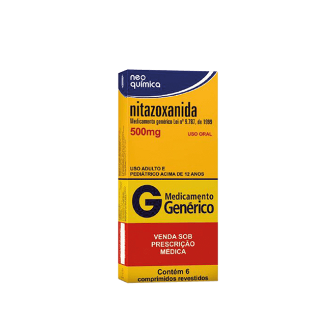NITAZOXANIDA 500MG C/6 COMPRIMIDOS REVESTIDOS NEO QUÍMICA - NEO QUIMICA ...