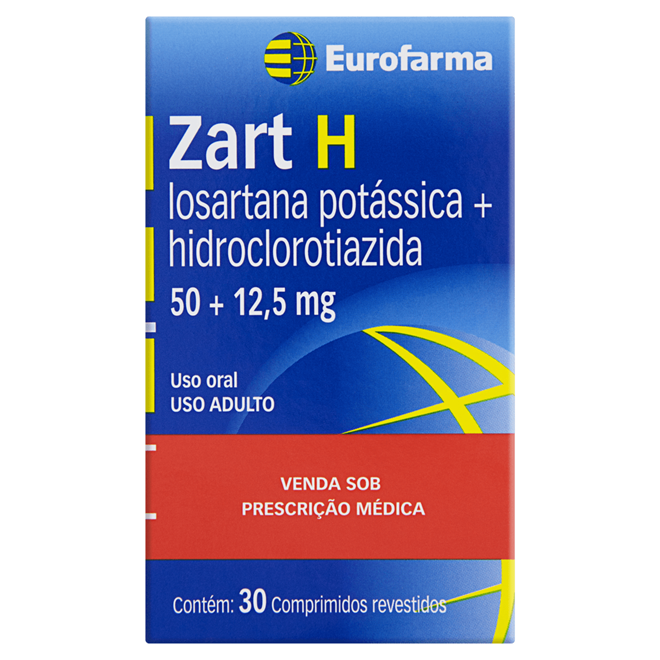 ZART H 50MG + 12,5MG C/30 C0MPRIMIDOS REVESTIDOS - EUROFARMA LABORATORI