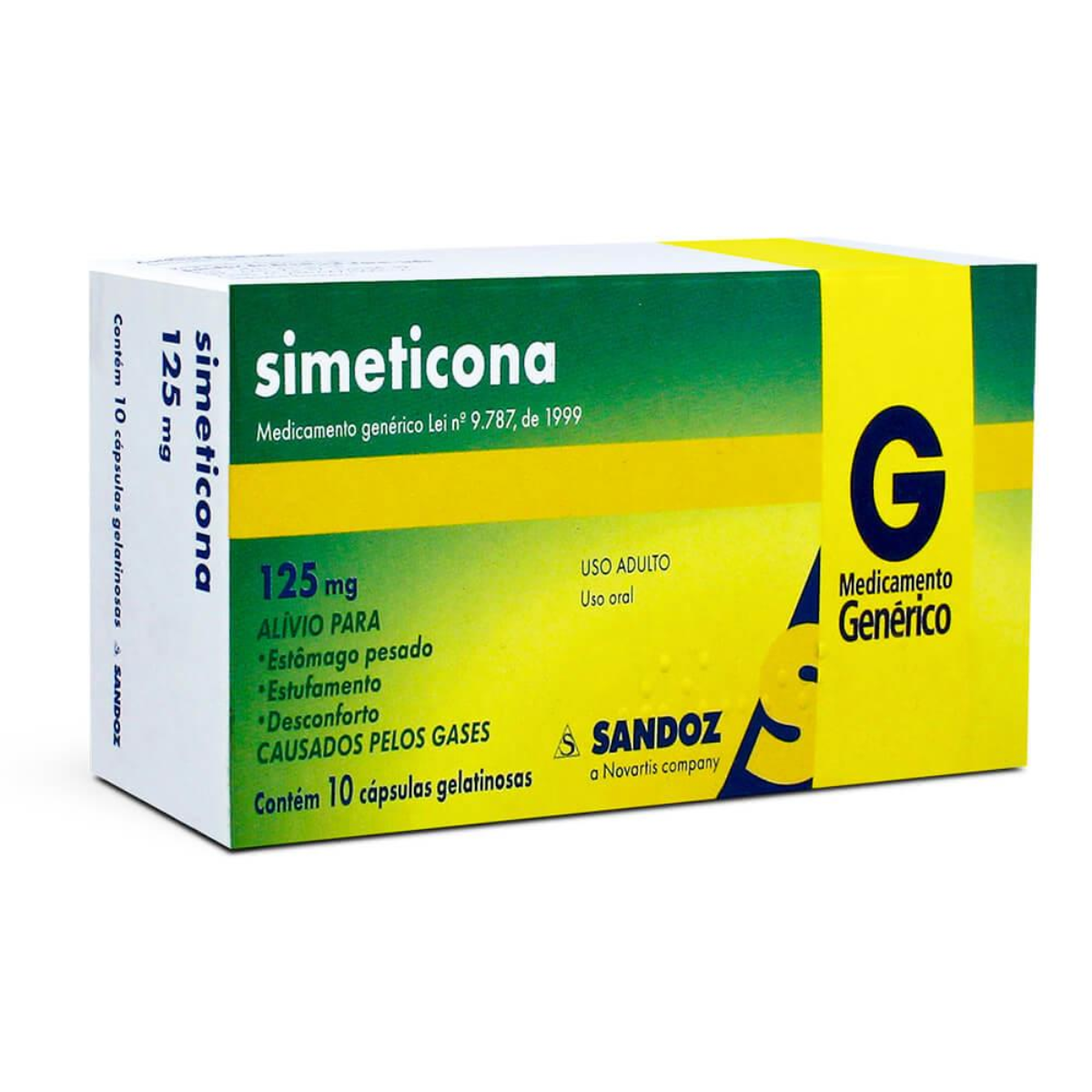 SIMETICONA 125MG C/10 CÁPSULAS GELATINOSAS SANDOZ - SANDOZ