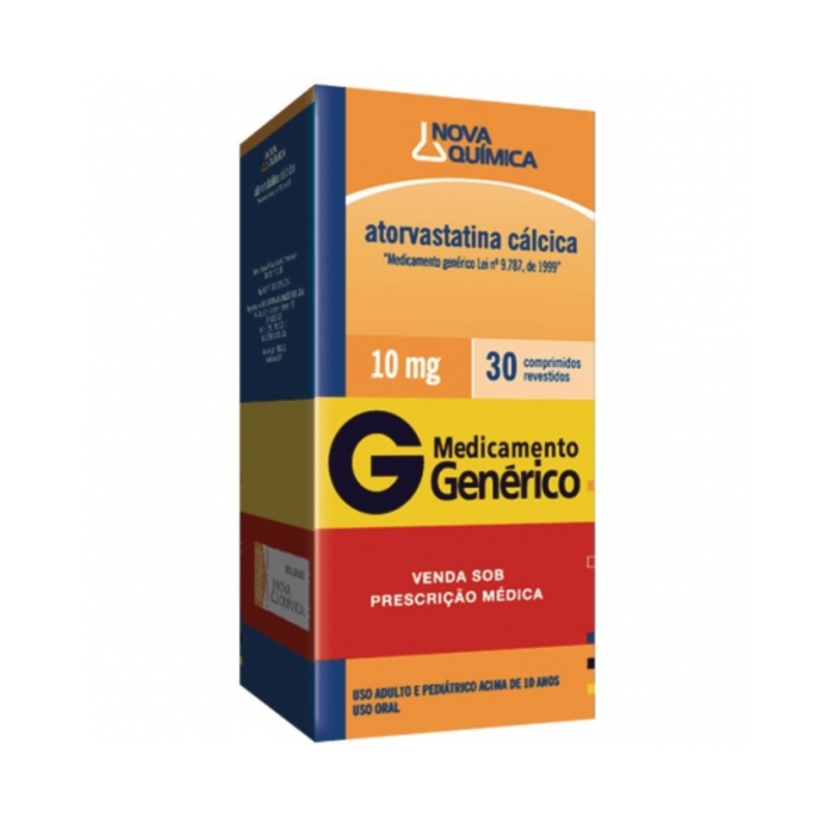 ATORVASTATINA CÁLCICA 10MG C/30 COMPRIMIDOS REVESTIDOS NOVA QUÍMICA ...