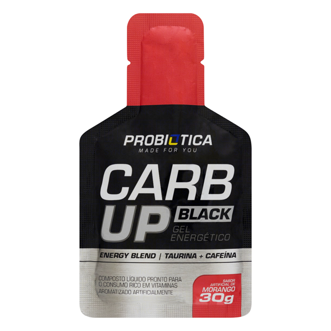CARB-UP GEL BLACK MORANGO PROBIÓTICA 30G - PROBIOTICA LABORATOR
