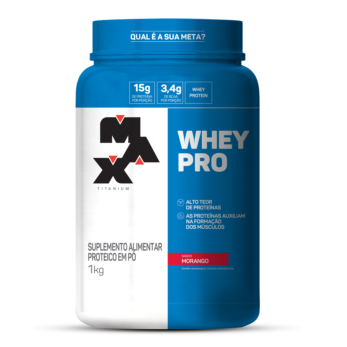 WHEY PRO MORANGO MAX TITANIUM 1KG - SUPLEY LABORATORIO D