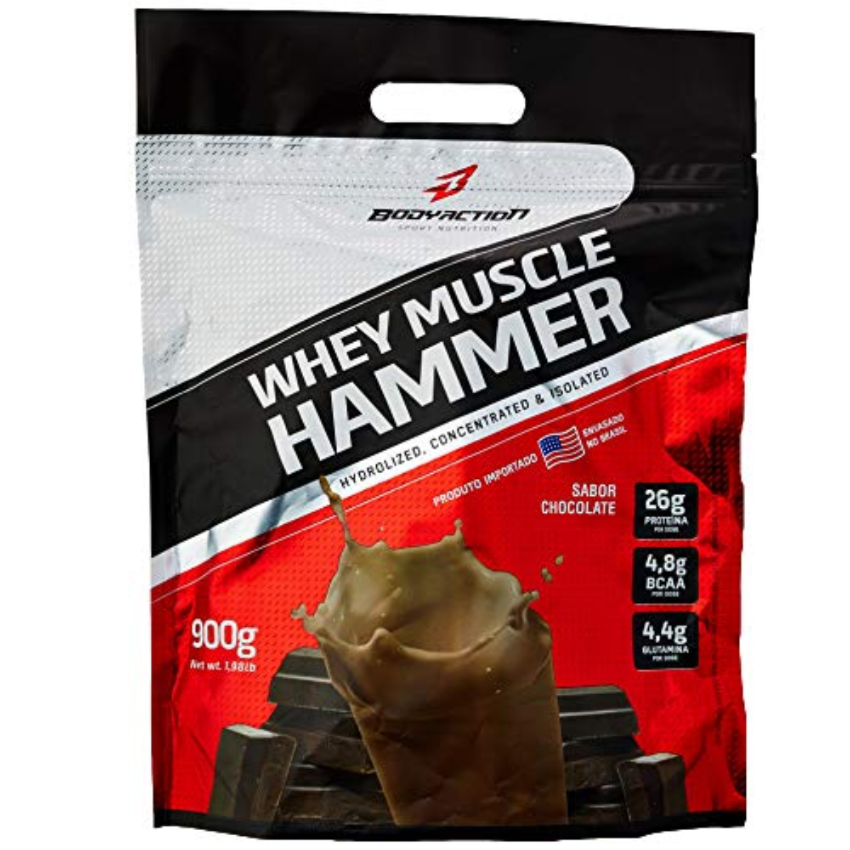 WHEY MUSCLE HAMMER CHOCOLATE BODYACTION 900G - RAINHA LABORATORIO