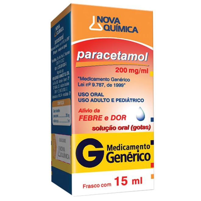 PARACETAMOL 200MG/ML GOTAS 15ML NOVA QUIMICA - NOVA QUIMICA FARMACE