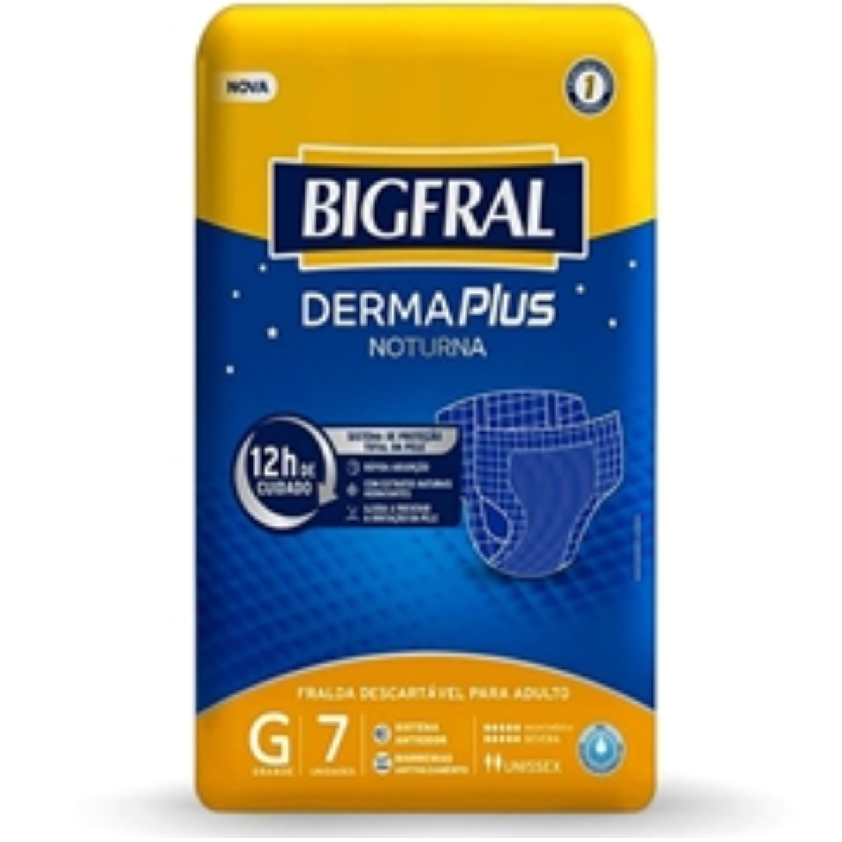 FRALDA GERIÁTRICA BIGFRAL DERMA PLUS NOTURNA G C/7 UNIDADES ...