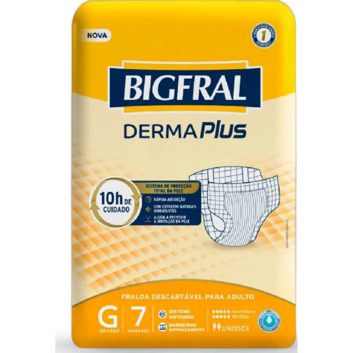 FRALDA GERIÁTRICA BIGFRAL DERMA PLUS G C/7 UNIDADES - HYPERMARCAS S/A