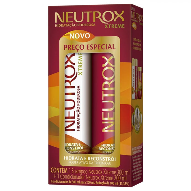 KIT SHAMPOO 300ML + CONDICIONADOR 200ML XTREME NEUTROX - FLORA PRODUTOS ...