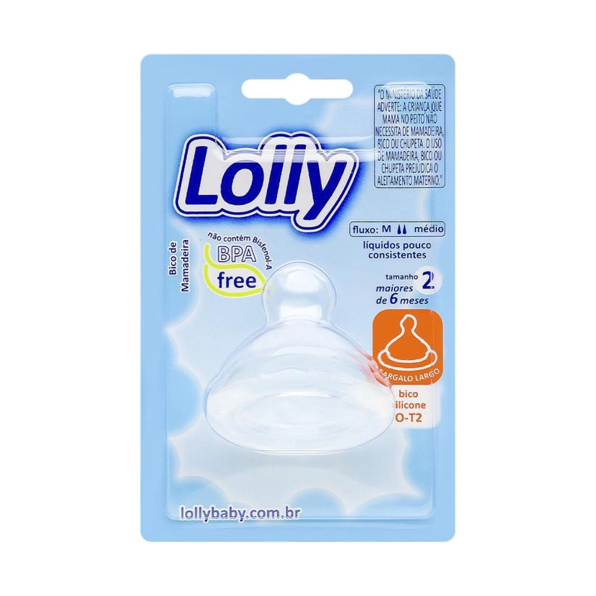 BICO MAMADEIRA SILICONE BIG MAIOR DE 6 MESES LOLLY - LOLLY BABY PRODUTOS INFANTIL