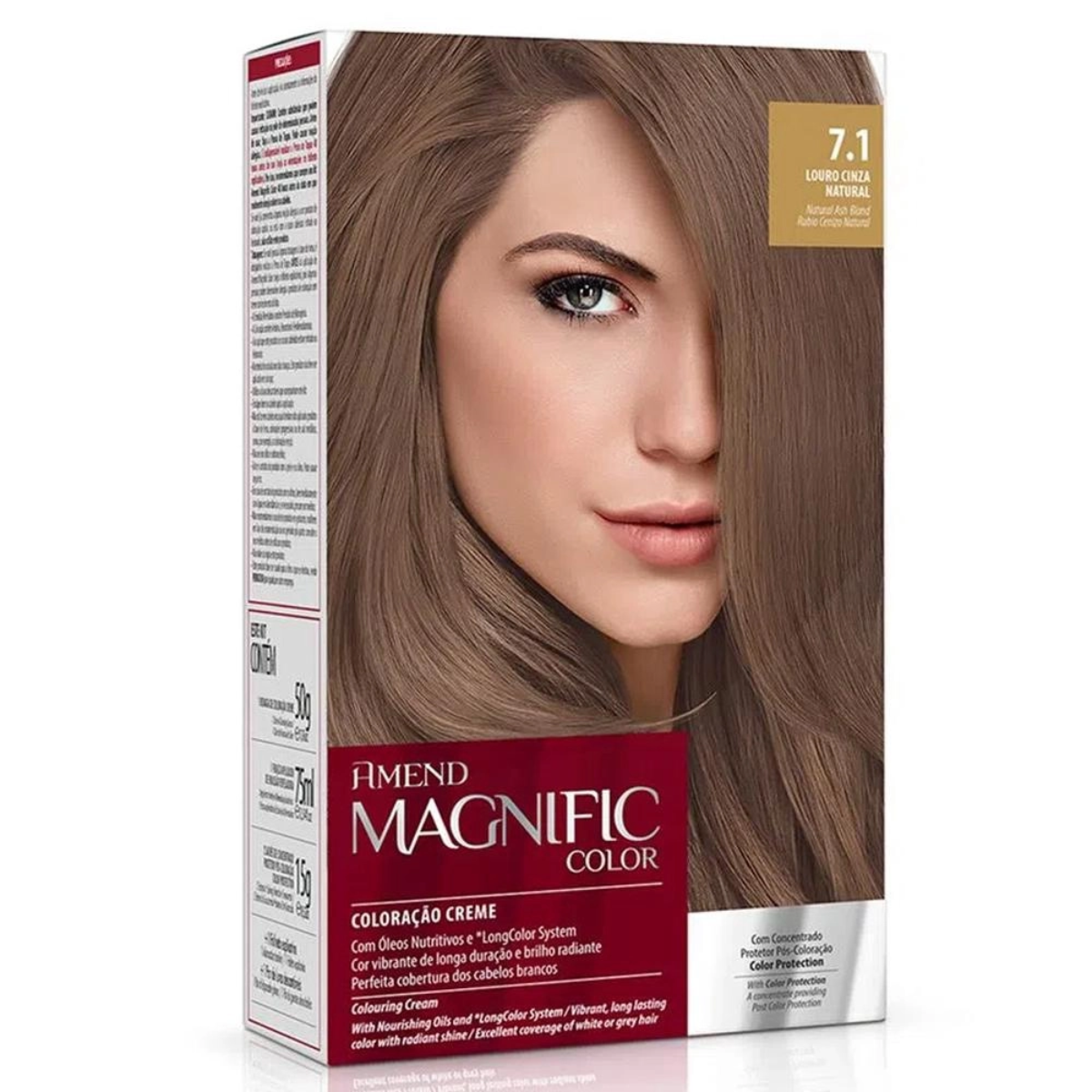 COLORAÇÃO MAGNIFIC COLOR 7.1 LOURO CINZA NATURAL AMEND - AMEND BEM ...