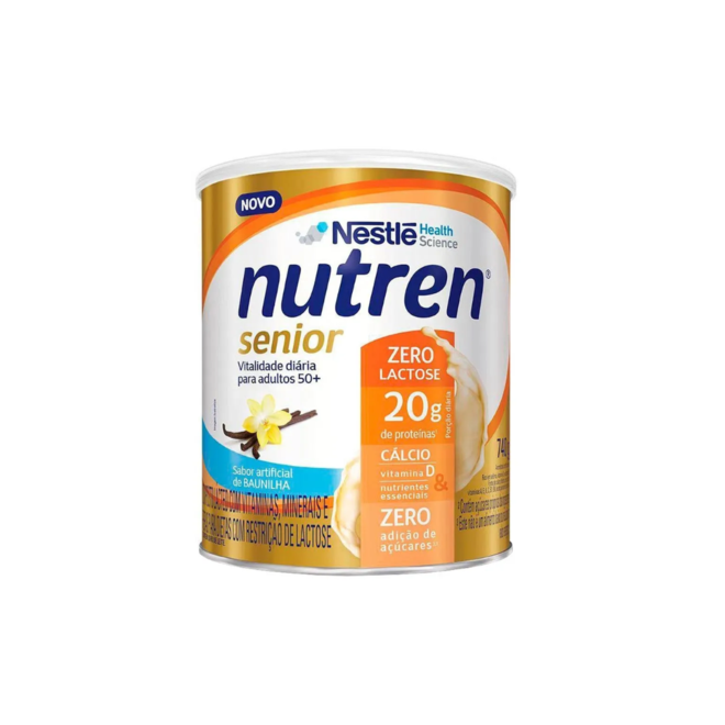 SUPLEMENTO ALIMENTAR NUTREN SENIOR BAUNILHA ZERO LACTOSE NESTLÉ 740G ...