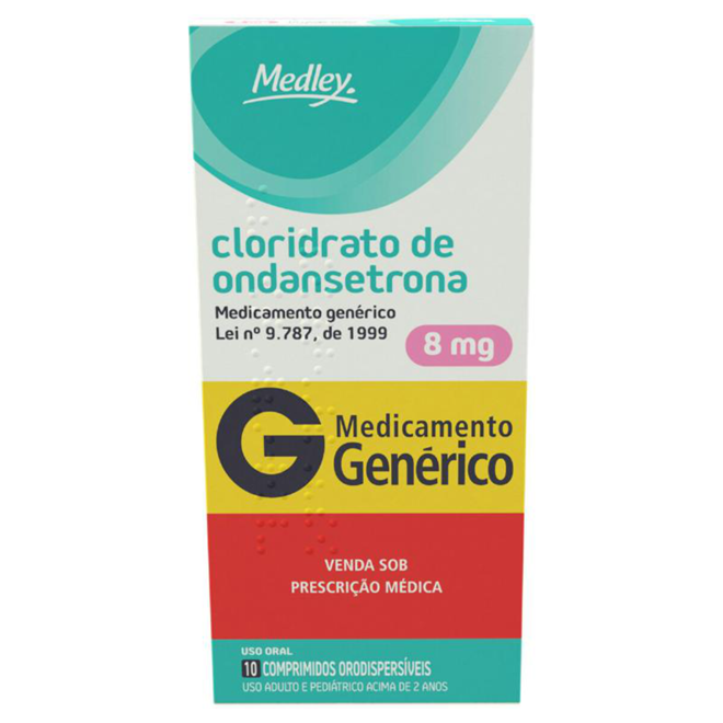 CLORIDRATO ONDANSETRONA 8MG C/10 COMPRIMIDOS MEDLEY - MEDLEY INDUSTRIA FAR