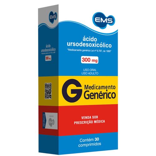 ÁCIDO URSODESOXICÓLICO 300MG C/30 COMPRIMIDOS EMS - EMS S/A GENERICOS