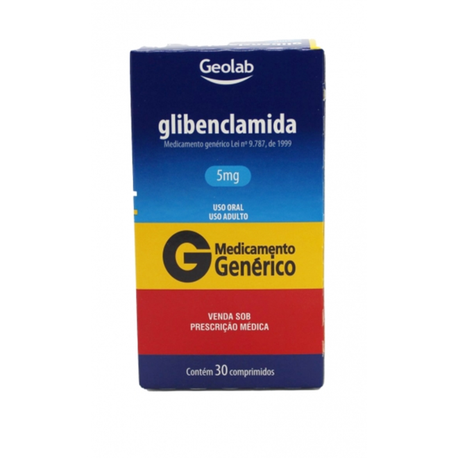 GLIBENCLAMIDA 5MG C/30 COMPRIMIDOS GEOLAB - GEOLAB INDUSTRIA FAR