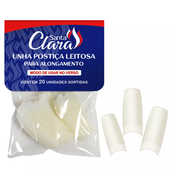 UNHA POSTIÇA LEITOSA C/20 UNIDADES - SANTA CLARA INDUSTRIA DE PAPEL