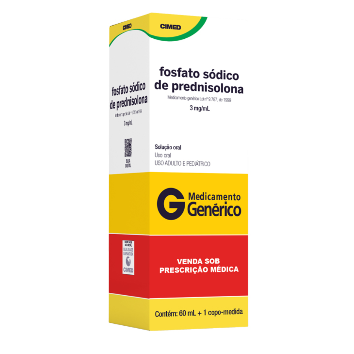 FOSFATO SÓDICO DE PREDNISOLONA 3MG/ML 60ML CIMED - CIMED INDUSTRIA DE M