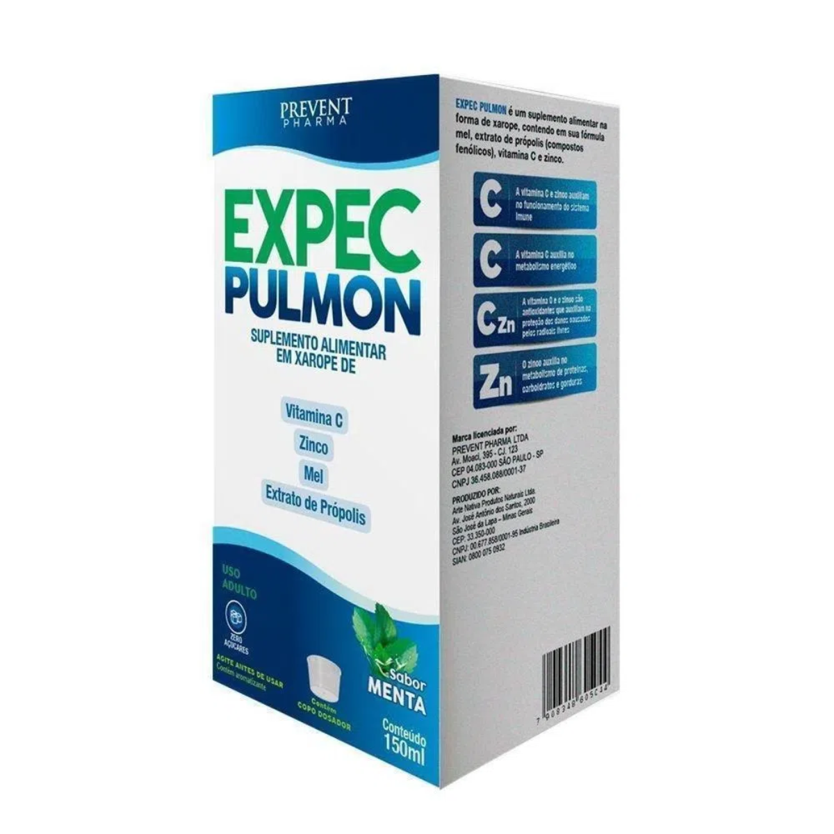 EXPEC PULMON XAROPE MENTA 150ML - PREVENTPHARMA
