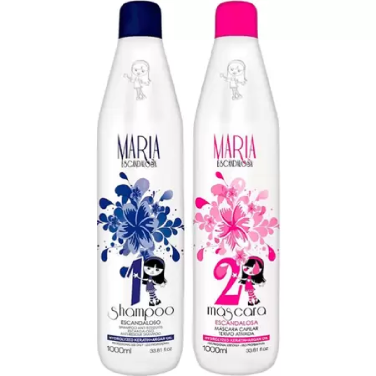 KIT ESCOVA PROGRESSIVA PASSO 1 PASSO 2 COM FORMOL MARIA ESCANDALOSA 1L ...