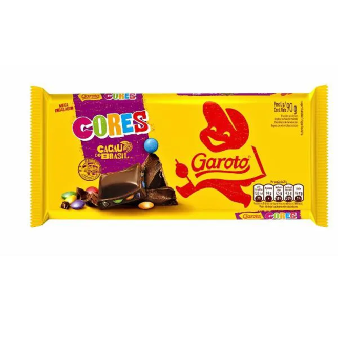 CHOCOLATE GAROTO CORES BARRA 80G - NESTLE NUTRITION