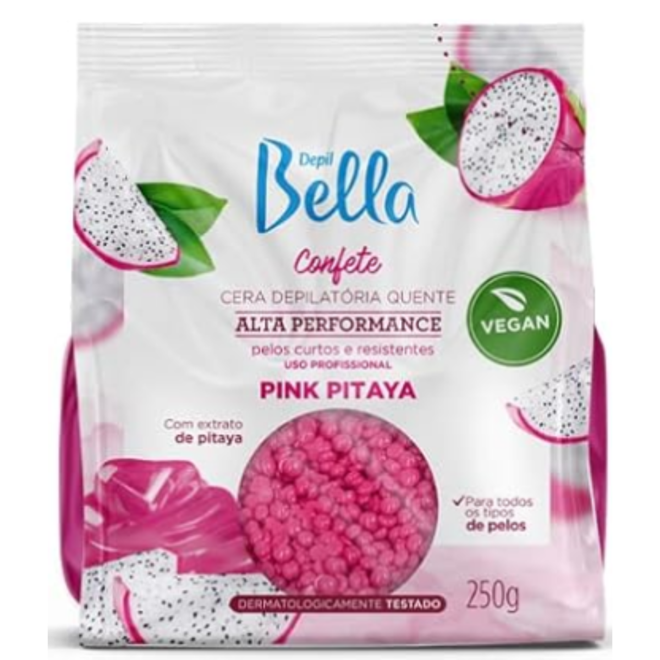 CERA DEPILATÓRIA CONFETE PINK PITAYA DEPIL BELLA 250G - BIOCLEAN COMERCIAL