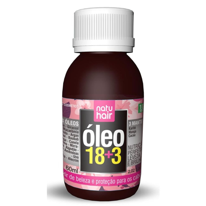 ÓLEO CAPILAR 18+3 NATU HAIR 60ML - IVEL