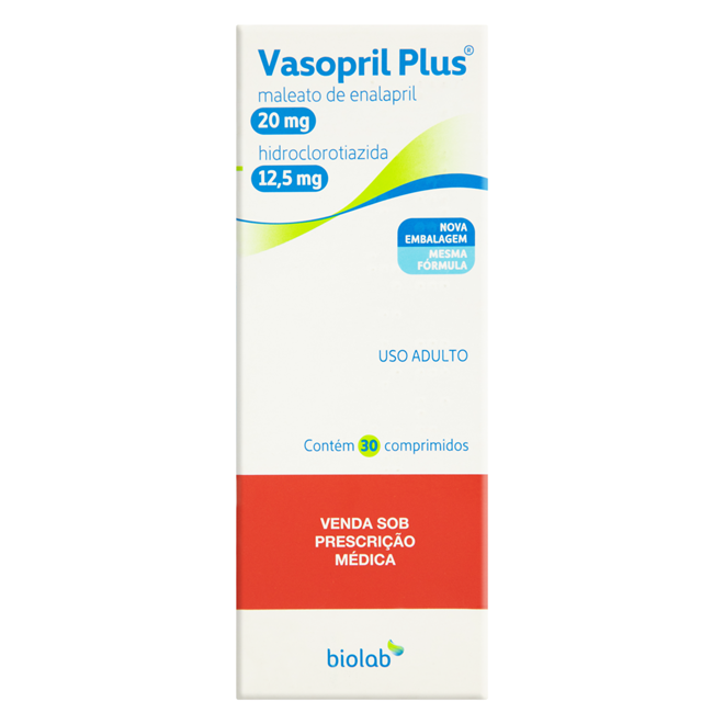 VASOPRIL PLUS 20MG + 12,5MG C/30 COMPRIMIDOS - BIOLAB SANUS FARMACE