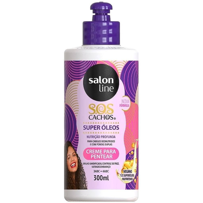 CREME PARA PENTEAR ÓLEO NUTRITIVO SOS CACHOS SALON LINE 300ML ...