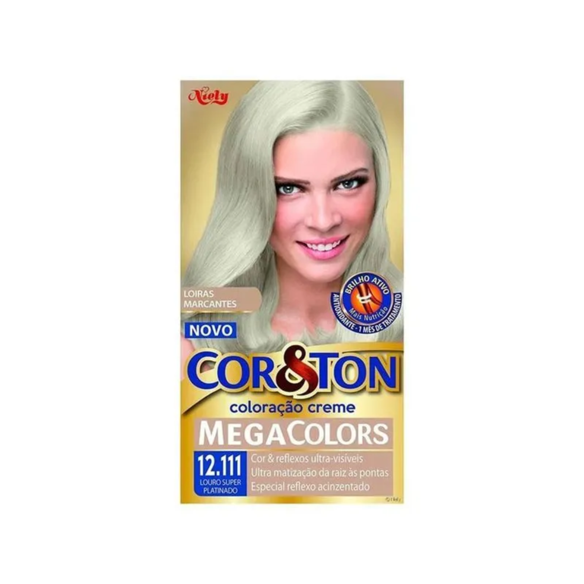COLORAÇÃO 12.111 LOURO SUPER PLATINADO COR & TON - NIELY DO BRASIL