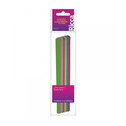 LIXA PARA UNHA COLORS RICCA C/6 UNIDADES - BELLIZ INDUSTRIA , COMERCIO, I