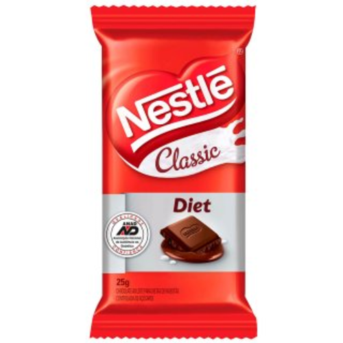 CHOCOLATE AO LEITE NESTLE CLASSIC DIET 25G - NESTLE BRASIL LTDA.