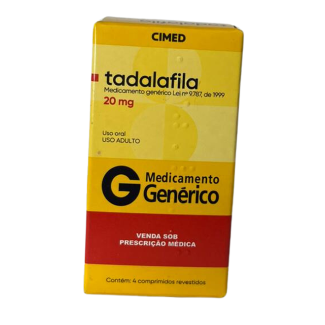 TADALAFILA 20MG C/4 COMPRIMIDOS REVESTIDOS CIMED - CIMED INDUSTRIA DE M