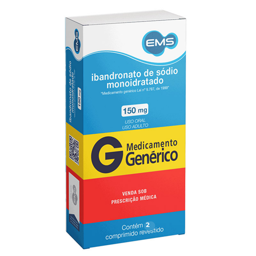 IBANDRONATO DE SÓDIO MONOIDRATADO 150MG C/2 COMPRIMIDOS REVESTIDOS EMS ...