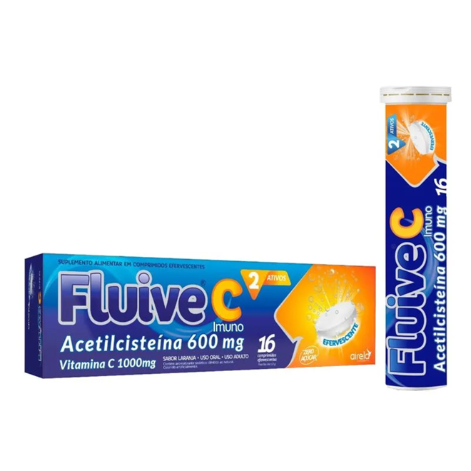 FLUIVE C IMUNO 600MG C/16 COMPRIMIDOS EFERVESCENTE - AIRELA INDUSTRIA FAR
