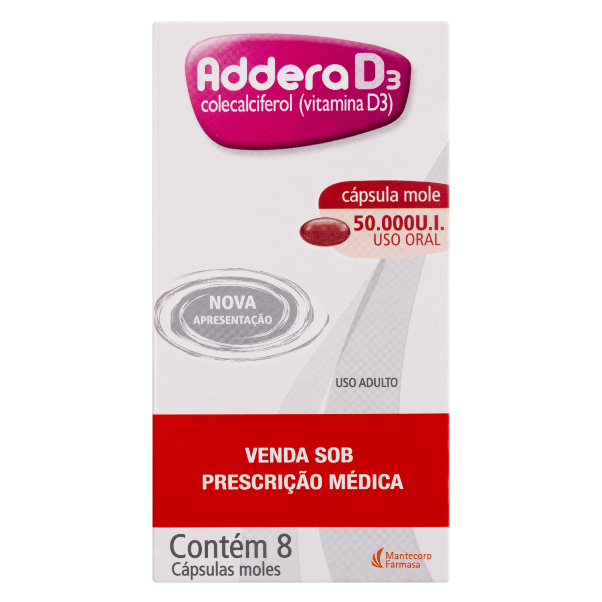 VITAMINA D ADDERA D3 50.000UI C/8 CÁPSULAS - HYPERA