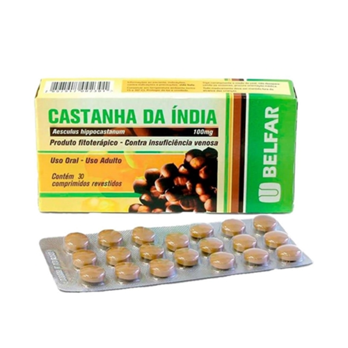 CASTANHA DA ÍNDIA 100MG C/30 COMPRIMIDOS REVESTIDOS BELFAR - BELFAR ...