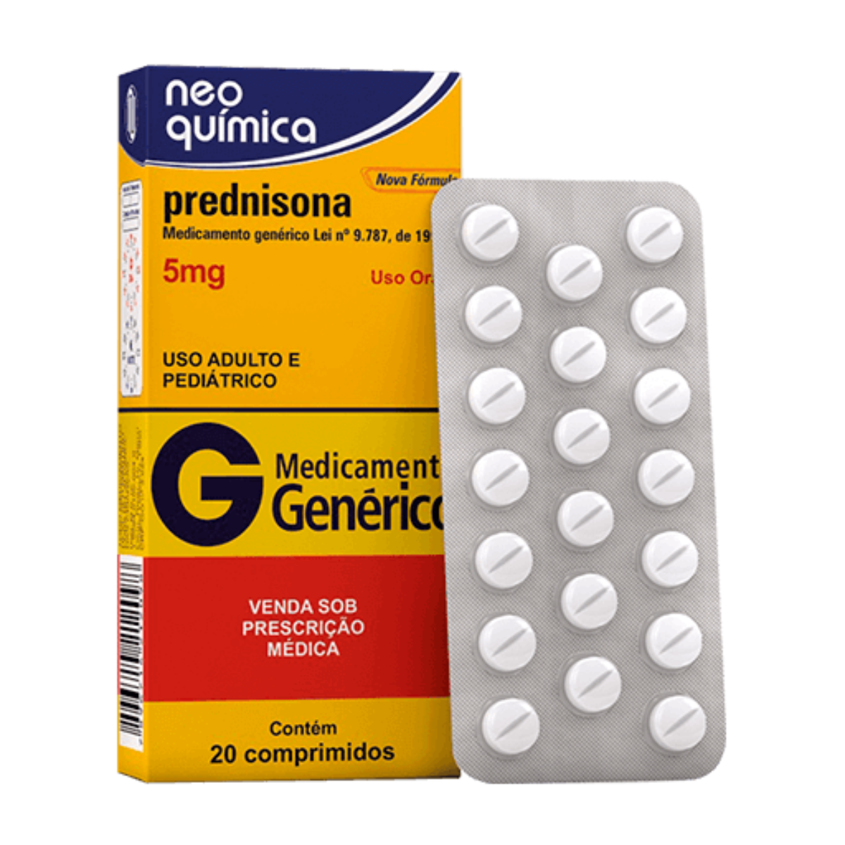 PREDNISOLONA 5MG C/20 COMPRIMIDOS REVESTIDOS NEO QUÍMICA - NEO QUIMICA ...