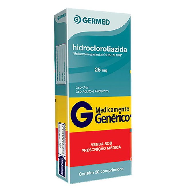 HIDROCLOROTIAZIDA 25MG C/30 COMPRIMIDOS GERMED - GERMED FARMACEUTICA