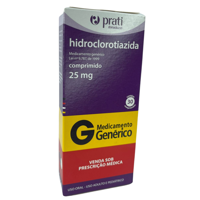 HIDROCLOROTIAZIDA 25MG C/30 COMPRIMIDOS PRATI - PRATI, DONADUZZI & C