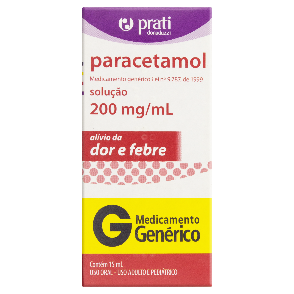 PARACETAMOL 200MG GOTAS 15ML PRATI - PRATI, DONADUZZI & C