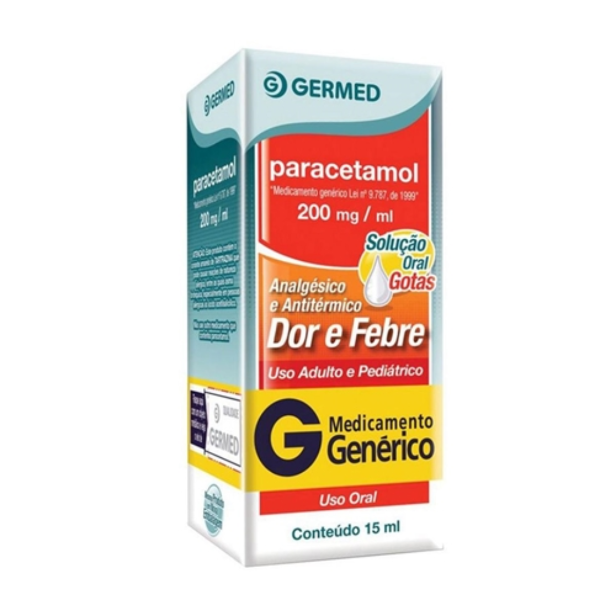 PARACETAMOL 200MG GOTAS 15ML GERMED - GERMED FARMACEUTICA