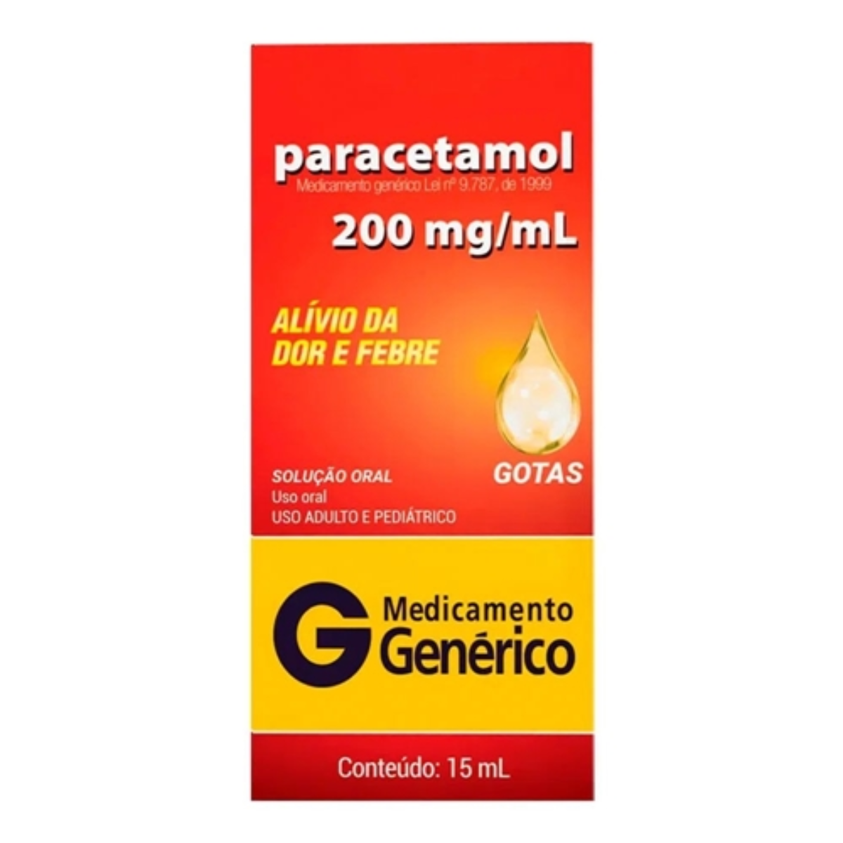 PARACETAMOL 200MG/ML GOTAS 15ML CIMED - CIMED INDUSTRIA DE M