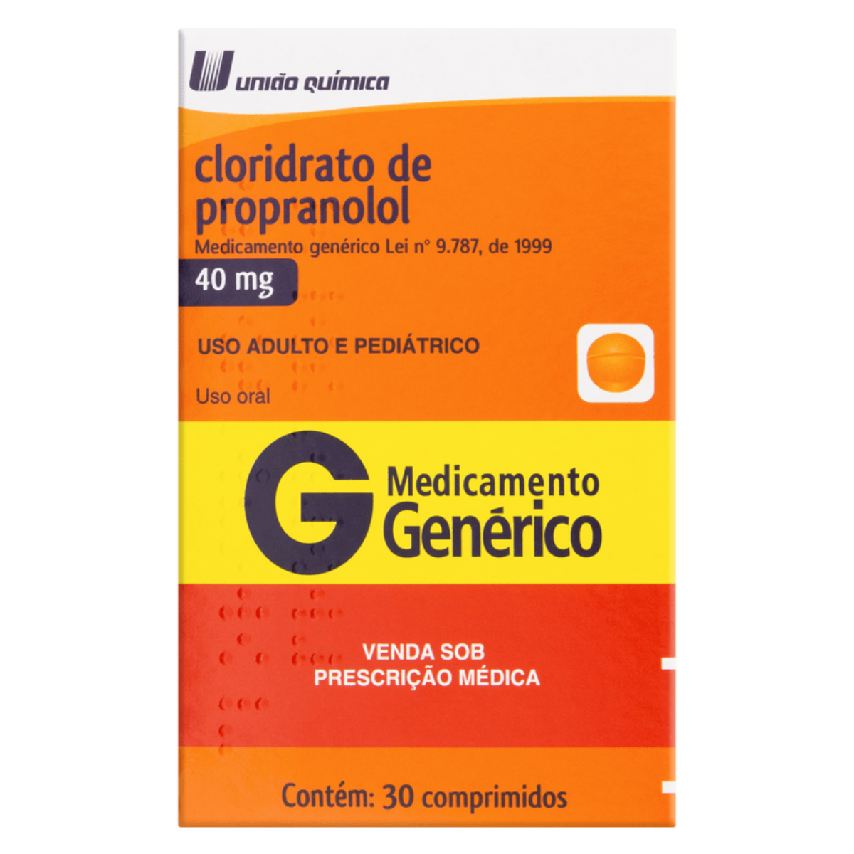 CLORIDRATO DE PROPRANOLOL 40MG C/ 30 COMPRIMIDOS UNIÃO QUÍMICA - UNIAO ...