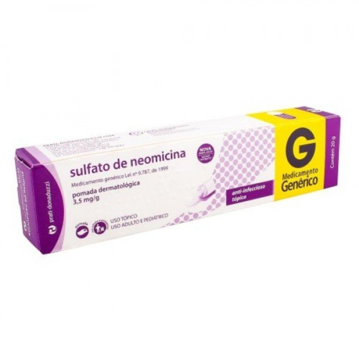 SULFATO DE NEOMICINA 3,5MG/G POMADA DERMATOLÓGICA 20G PRATI - PRATI ...