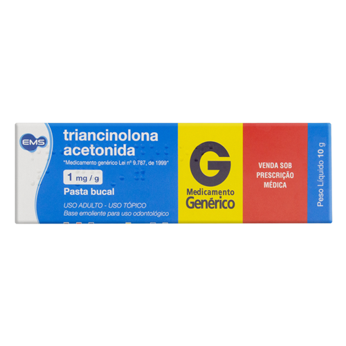 ACETONIDA TRIANCINOLONA 1MG/G POMADA BUCAL 10G EMS - EMS S/A GENERICOS