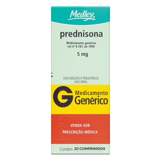 PREDNISONA 5MG C/20 COMPRIMIDOS MEDLEY - MEDLEY INDUSTRIA FAR