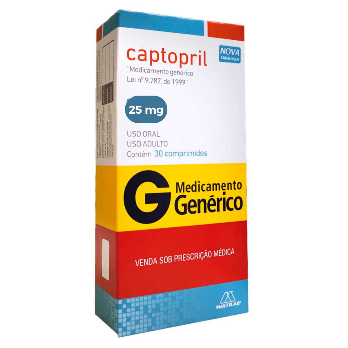 CAPTOPRIL 25MG C/30 COMPRIMIDOS MULTILAB - MULTILAB INDUSTRIA E