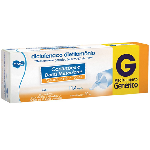 DICLOFENACO DIETILAMÔNIO GEL 60G EMS - EMS S/A GENERICOS