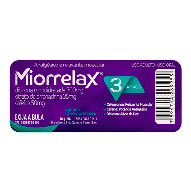 MIORRELAX C/10 COMPRIMIDOS - NEO QUIMICA COMERC