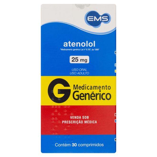 ATENOLOL 25MG C/30 COMPRIMIDOS EMS - EMS S/A GENERICOS